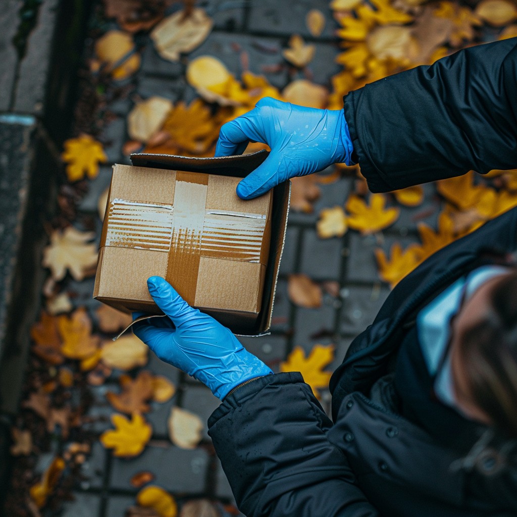 Man delivering the package
